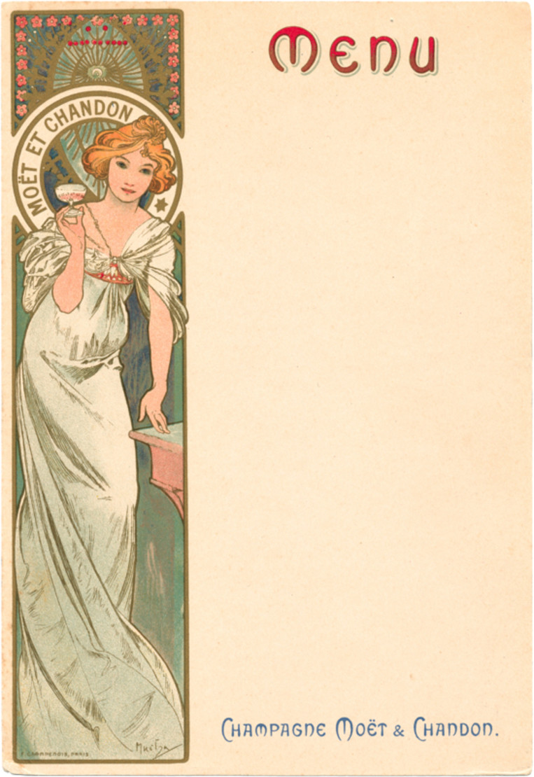 Menu pro Moët et Chandon - Alfons Mucha (1860–1939) | 1. Art Consulting
